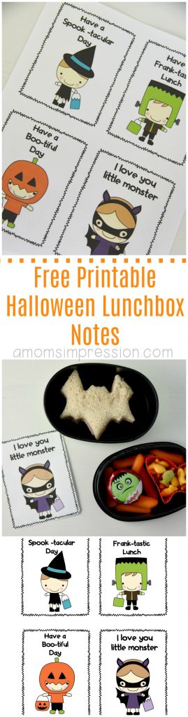 Adorable Free Halloween Lunch Box Notes Printable