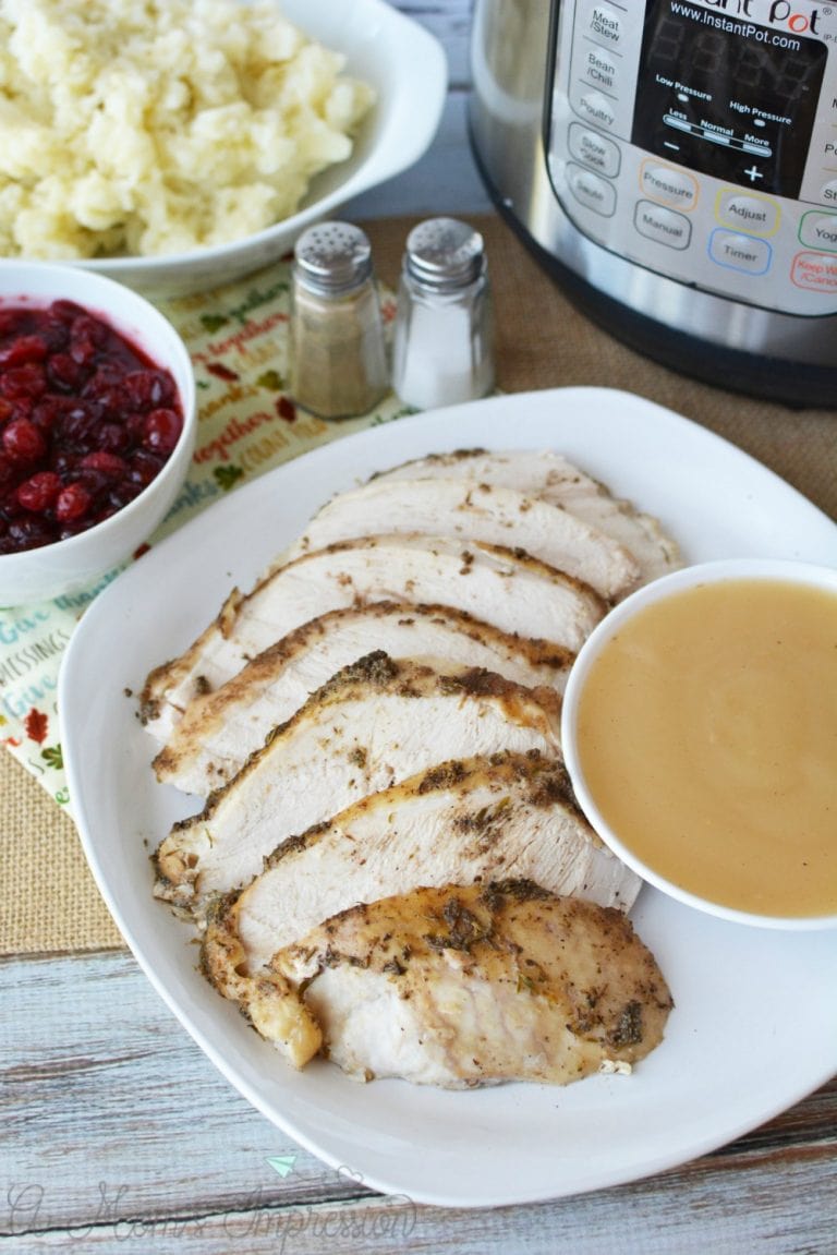 Instant Pot Turkey Breast Recipe with Stuffing and Gravy