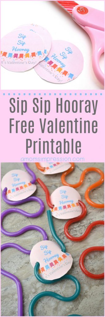 Non Candy Valentine Ideas - Free Sip Sip Hooray Valentine Printable