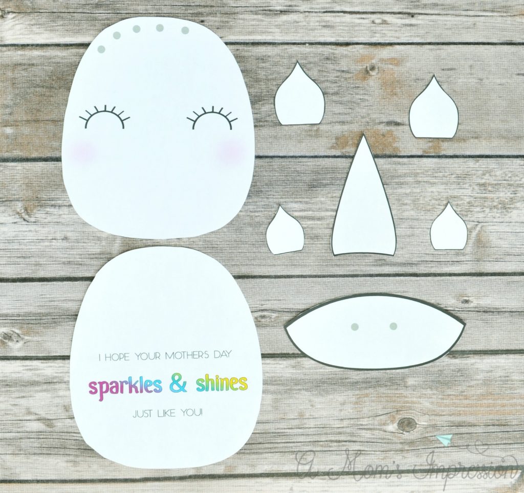 DIY Printable Unicorn Cards for Mother's Day or Birthday Invitations