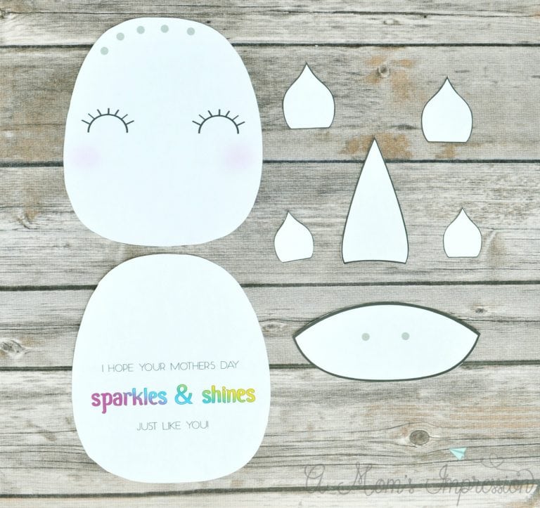 DIY Printable Unicorn Cards for Mother's Day or Birthday Invitations