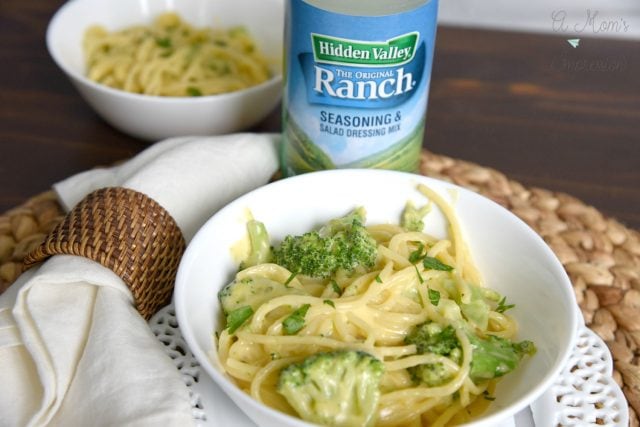 15 Minute Ranch Cheesy Spaghetti with Broccoli - A Mom's Impression