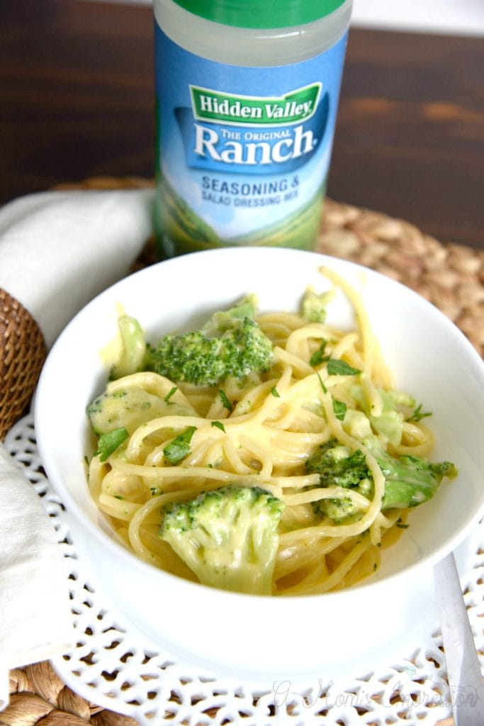 15 Minute Ranch Cheesy Spaghetti with Broccoli - A Mom's Impression