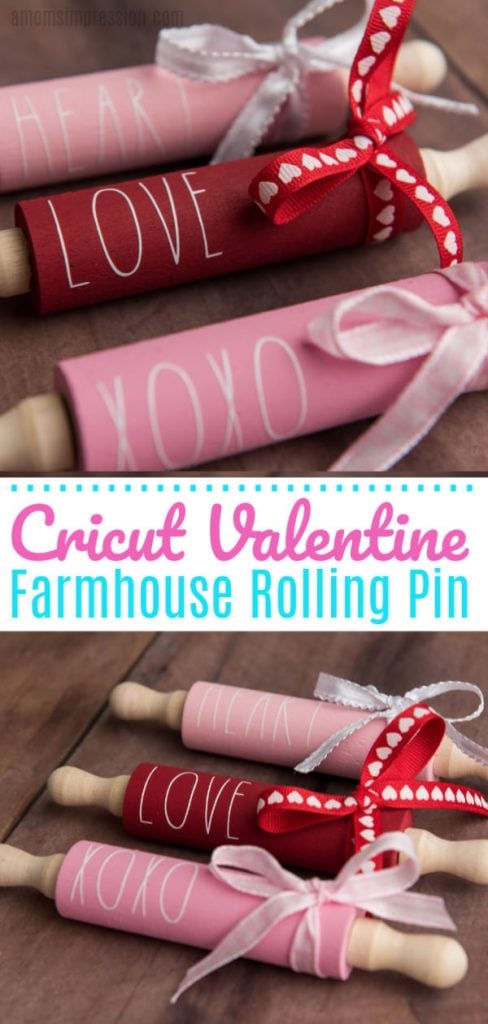 Mini Farmhouse Rolling Pins - Valentine's Day Cricut Craft - A Mom's ...