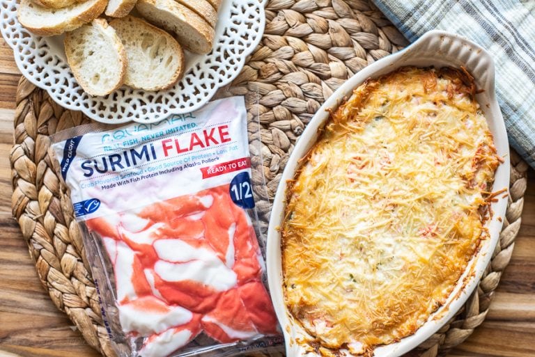 Baked Hot Crab Dip Recipe with Aquamar Surimi Flakes - A Mom's ...